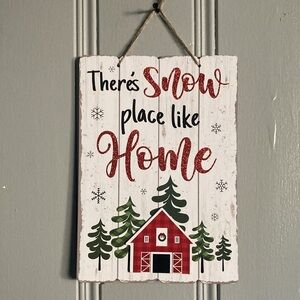 Holiday | Nwt Glittered Theres Snow Place Like Home Wooden Decor Sign ...